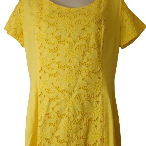 Edith Flagg | Dresses | Vintage Edith Flagg California Yellow Eyelet ...